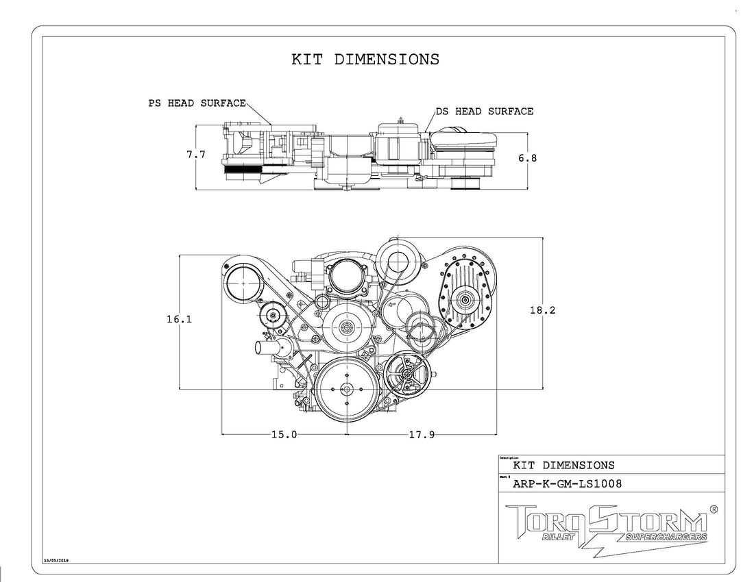 TorqStorm Superchargers LS Conversion Single Supercharger- Plus kit