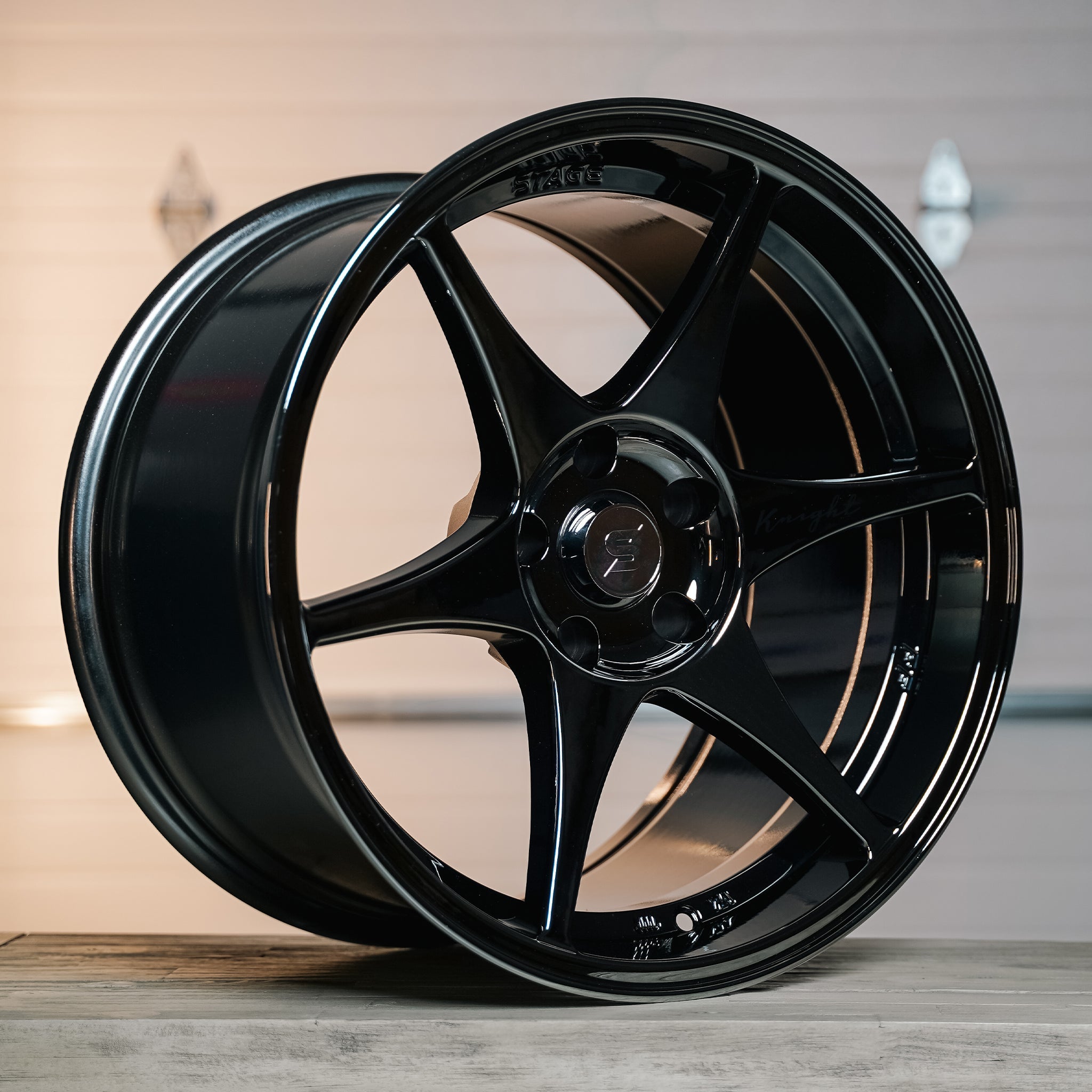 Stage Wheels Knight 18x9.5 +22mm 5x120 CB: 74.1 Color: Black Chrome